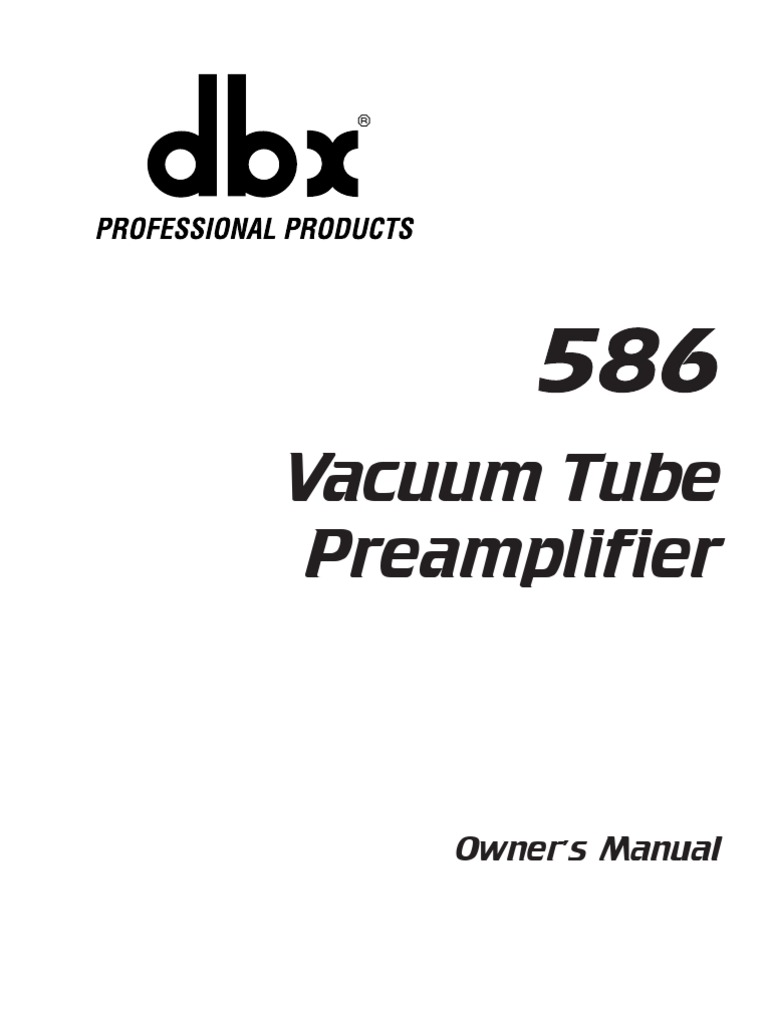 DBX 586 Manual | PDF | Microphone | Equalization (Audio)