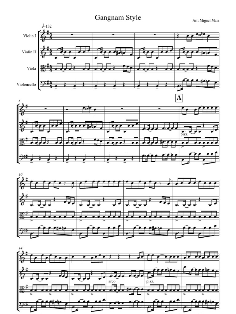 Gangnam Style Free Sheet Music PDF | PDF | Classical Music | Musical ...