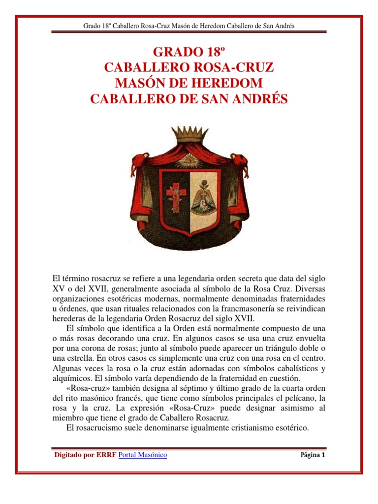 Grado 18 | PDF | Rosacruces | Religión y creencia