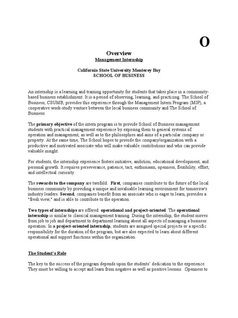 Internship Overview Pdf Mentorship Internship
