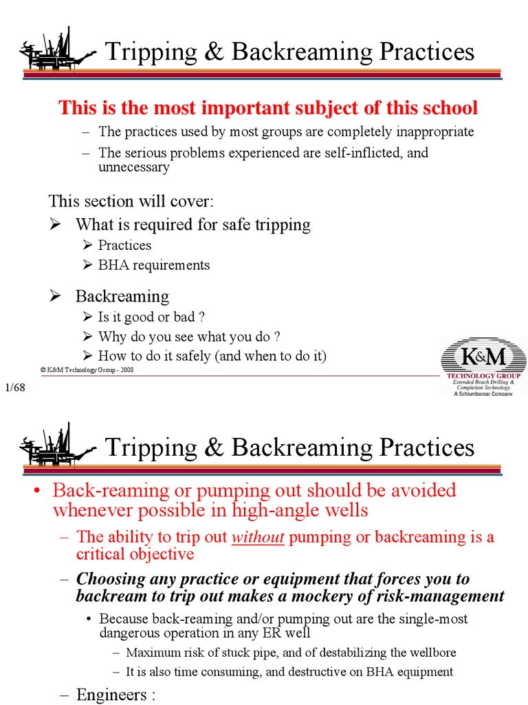 Section 05 - Tripping & Backreaming Practices | PDF | Casing (Borehole ...