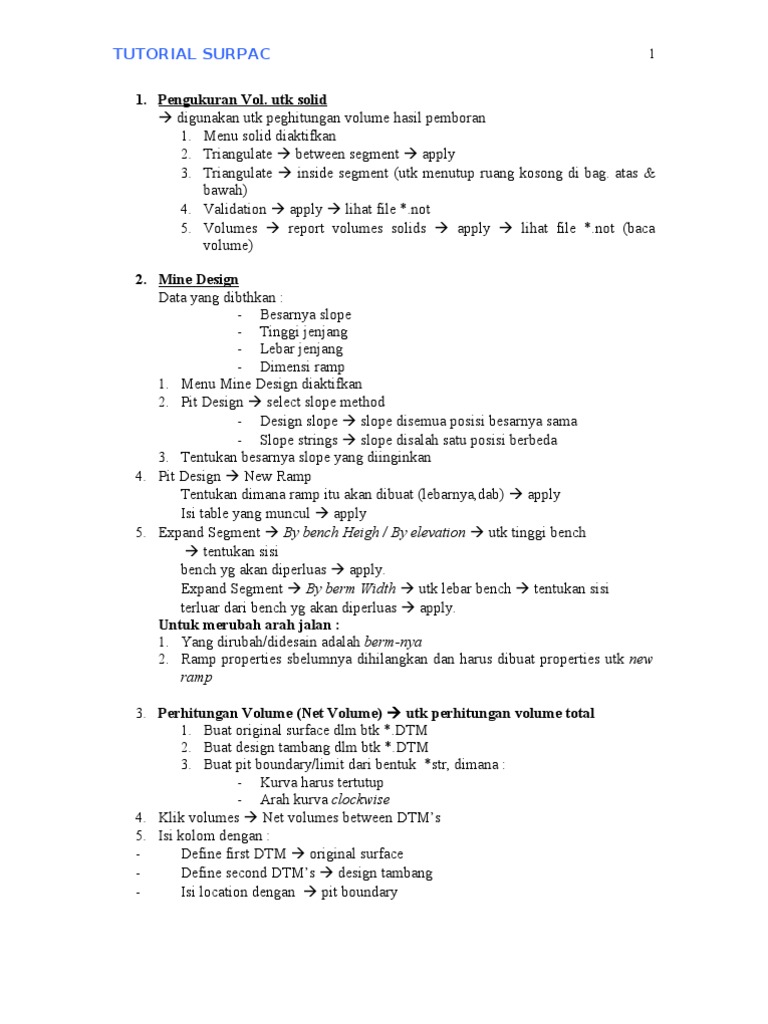 SURPAC Tutorial | PDF