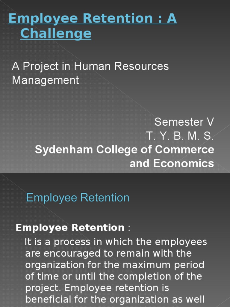 Employee Retention Project | PDF | Employee Retention | Human Resources