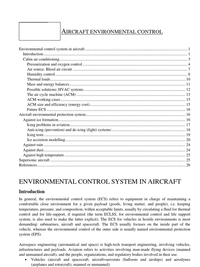 Aircraft Environmental Control Systems | PDF | Hvac | Air Conditioning
