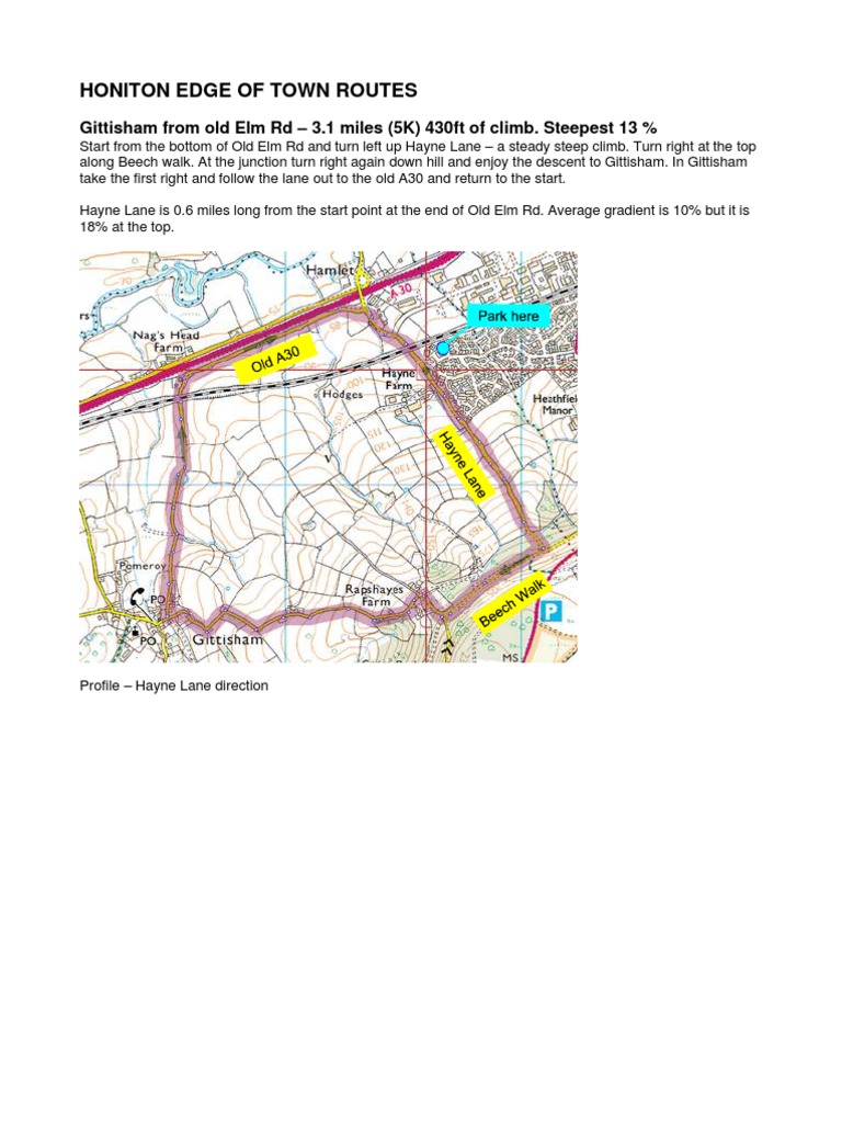 Honiton Walking Routes Guide | PDF | Transportation Engineering ...
