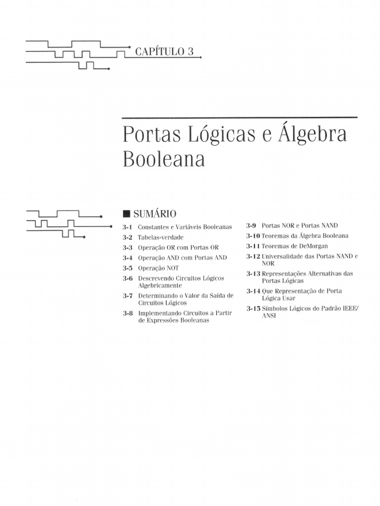 Portas Lógicas e Álgebra Booleana | PDF