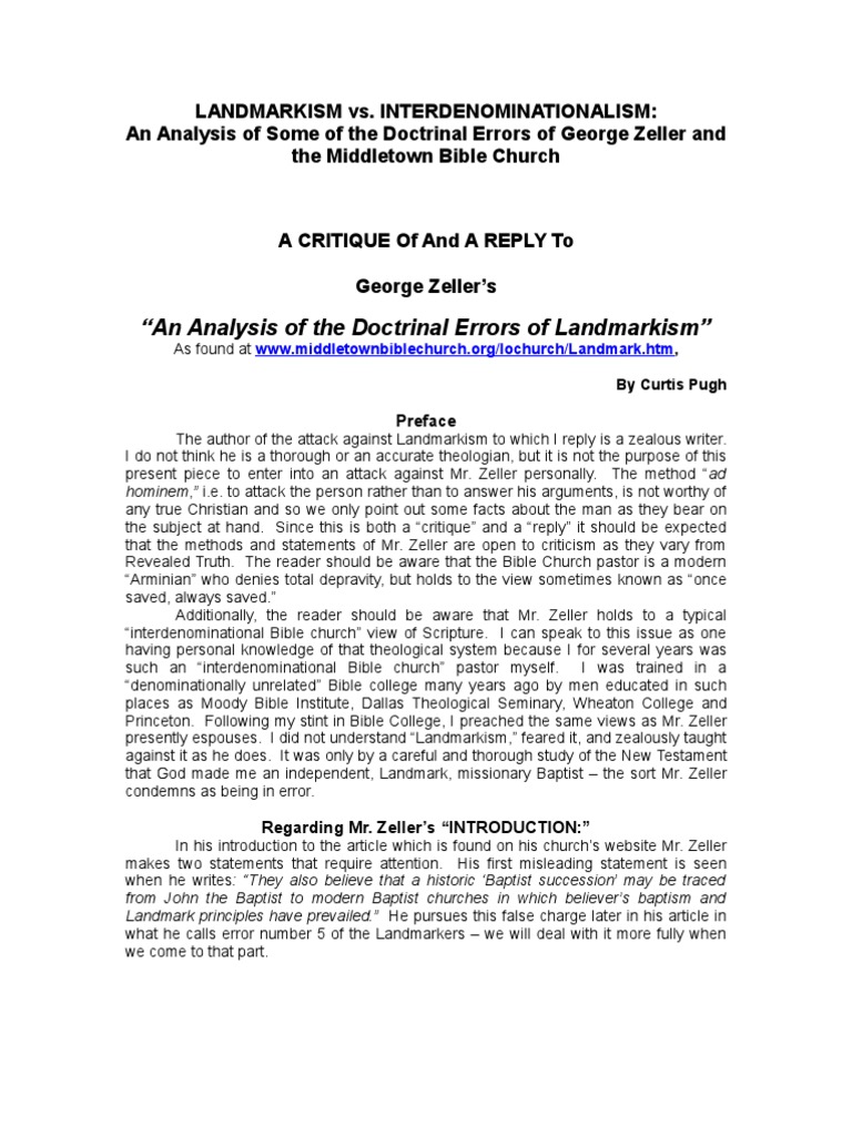 Landmarkism: A Baptist Defense | PDF | John The Baptist | Christianity
