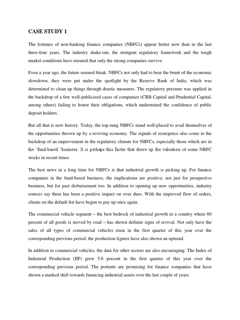 Case Studies Financial Services | PDF | Non Bank Financial Institution ...