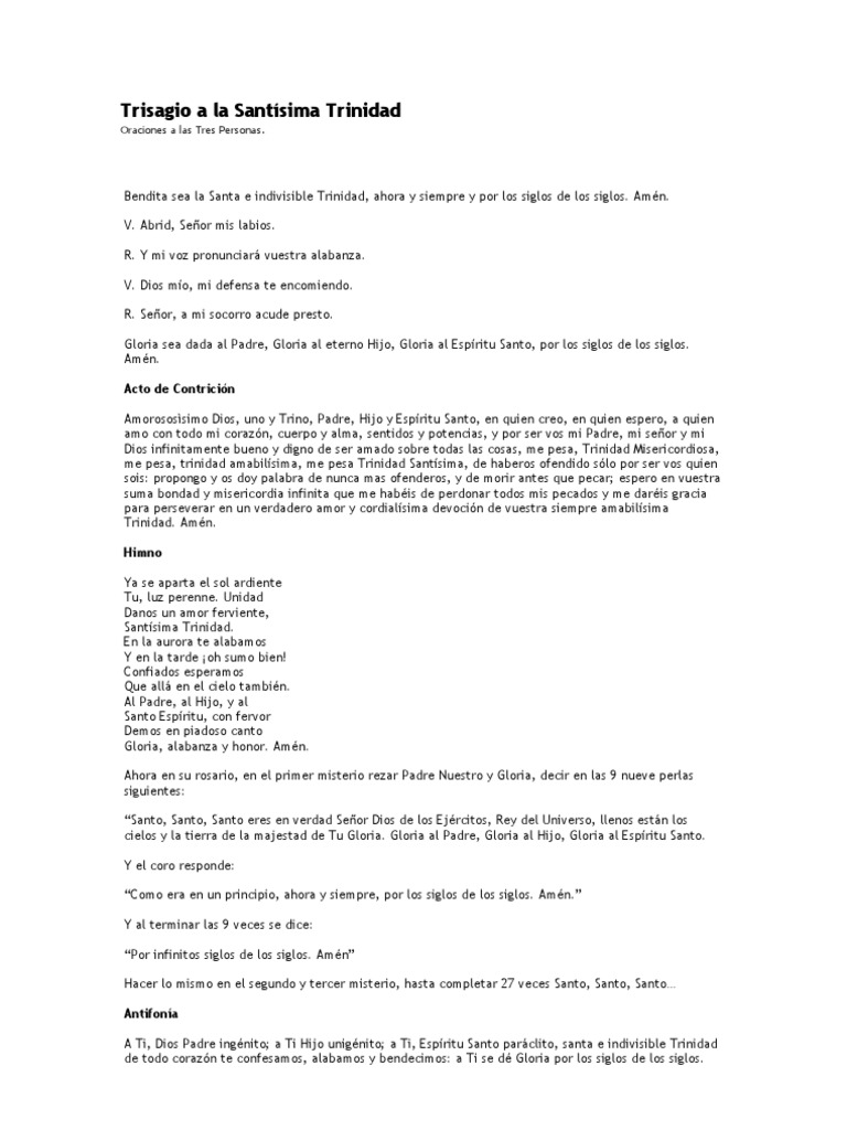 Trisagio A La Santísima Trinidad | PDF | Perdón | Trinidad Trisagio A La Santísima Trinidad | PDF | Perdón | Trinidad