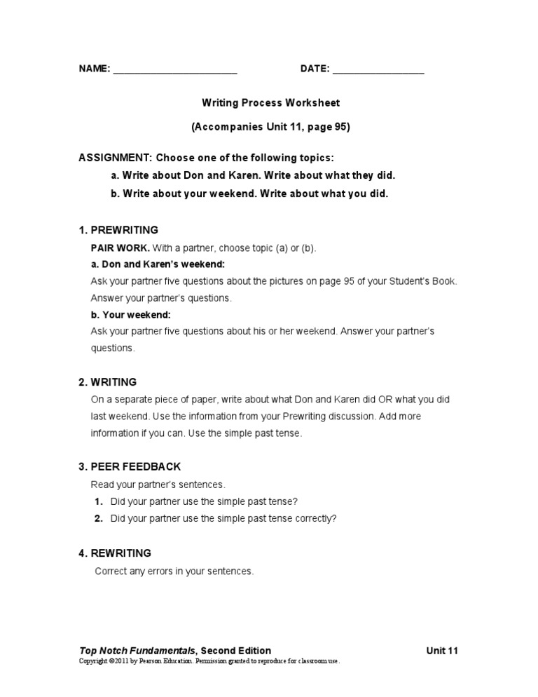 Writing Process for Unit 11 English | PDF