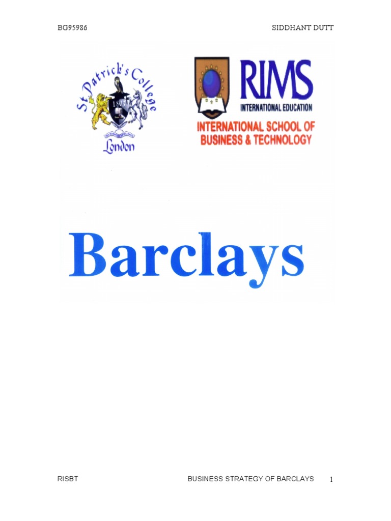 Barclays Business Strategy Overview | PDF | Strategic Management ...