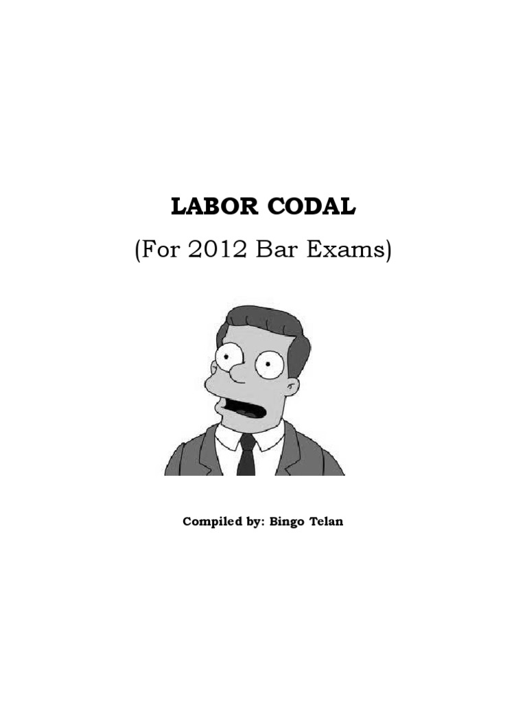 Labor Codal | PDF | Employment | Labour Law