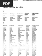 200 Irregular Verb Forms Guide | PDF | Grammar | Syntax