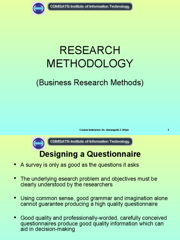ResearchMethodology Questionnaires | PDF | Question | Questionnaire