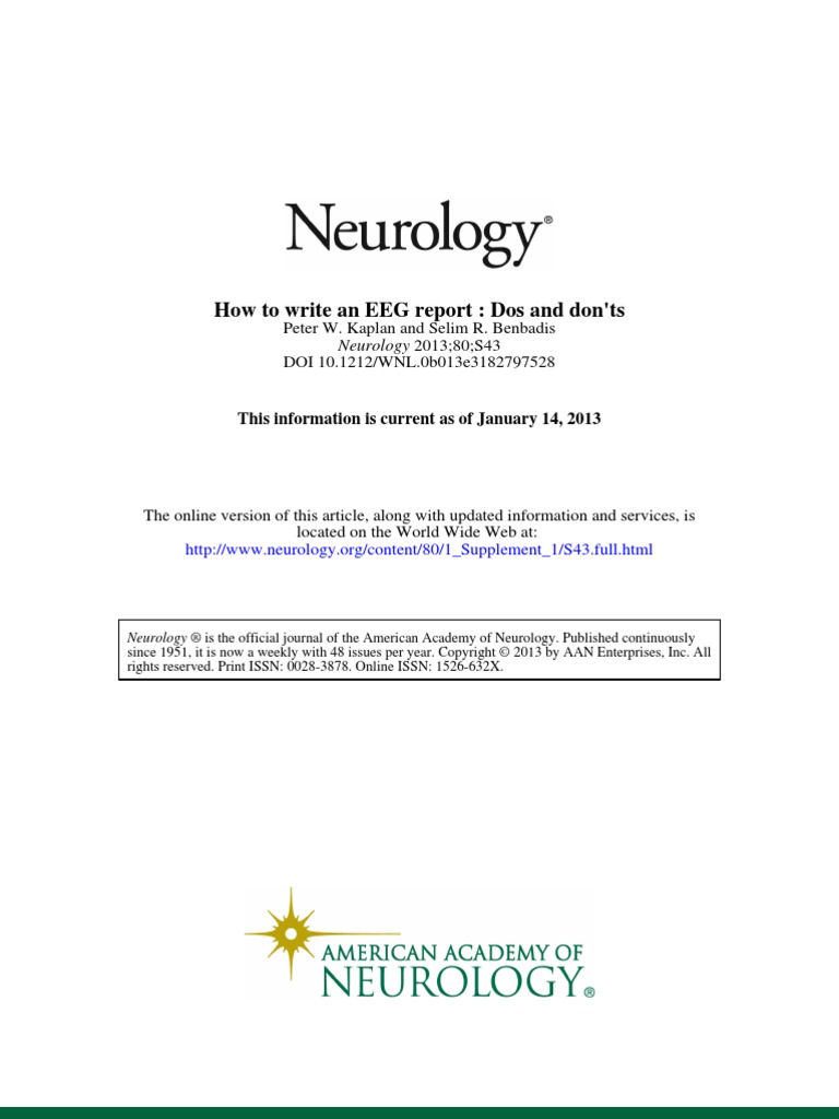 05 How To Write An EEG Report Dos and Don'Ts | PDF ...