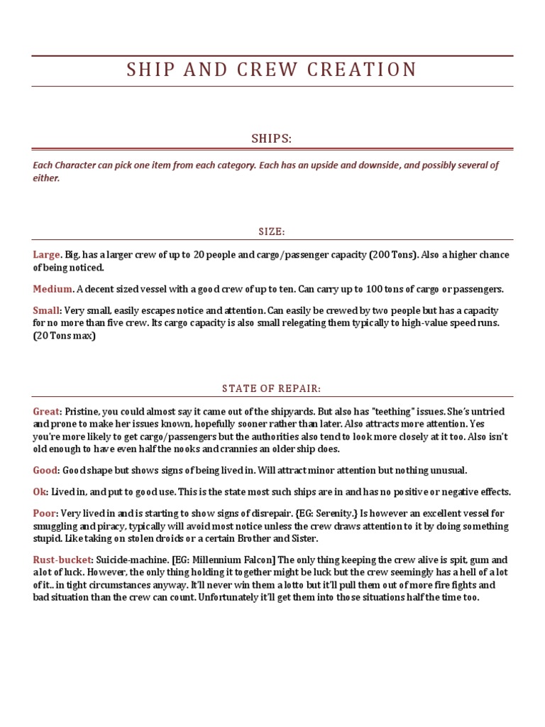 Ship and Crew Creation | PDF | Cannon | Ships