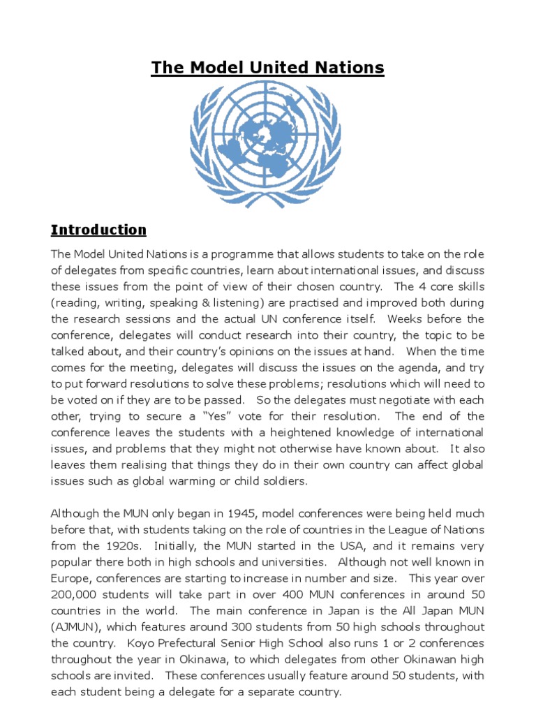 Teaching Guide To The Model United Nations | PDF | Global Warming ...