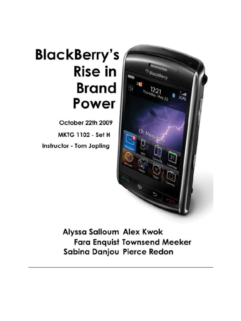 Visionary Marketing Team BlackBerry Case Study | PDF | Black Berry ...