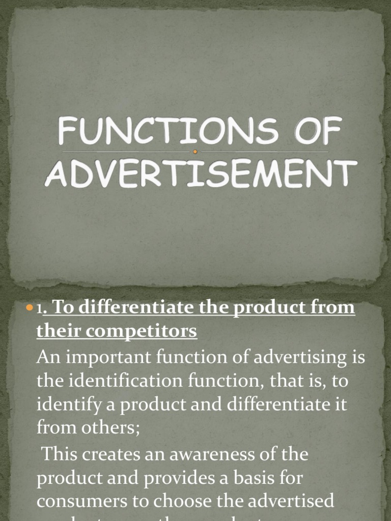 Functions of Advertising | PDF | Advertising | Brand
