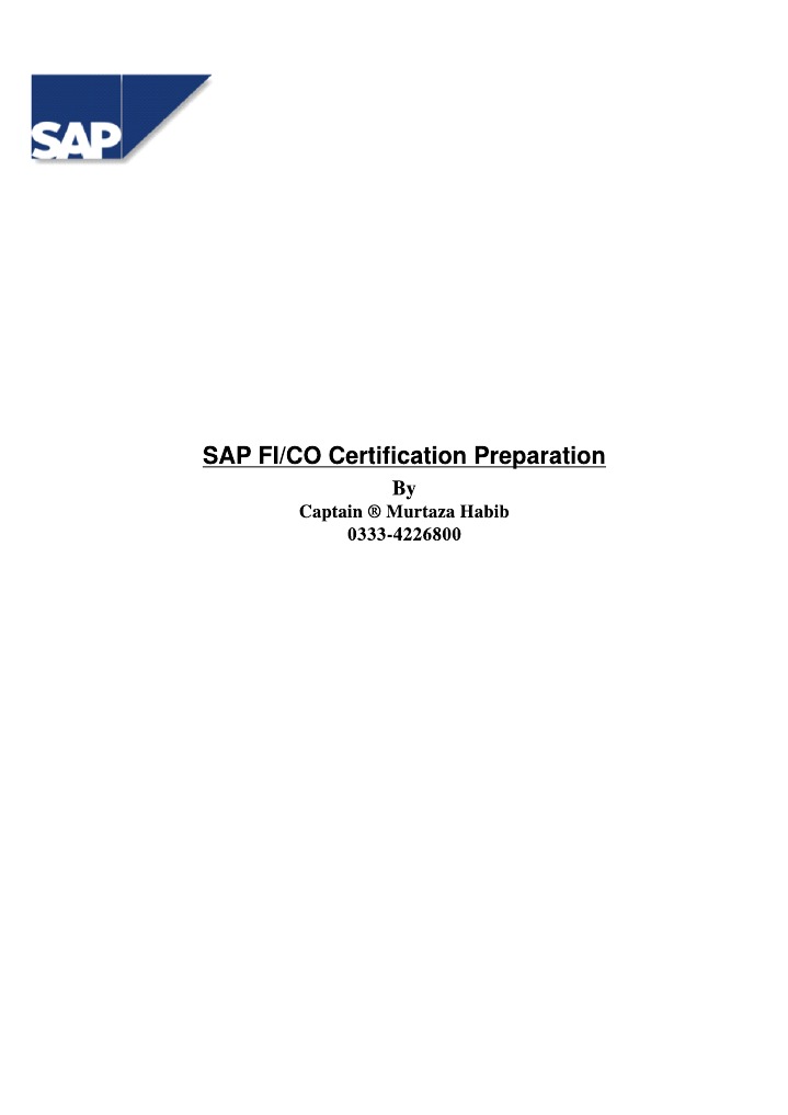 Sap Fico Certification Preparation | PDF