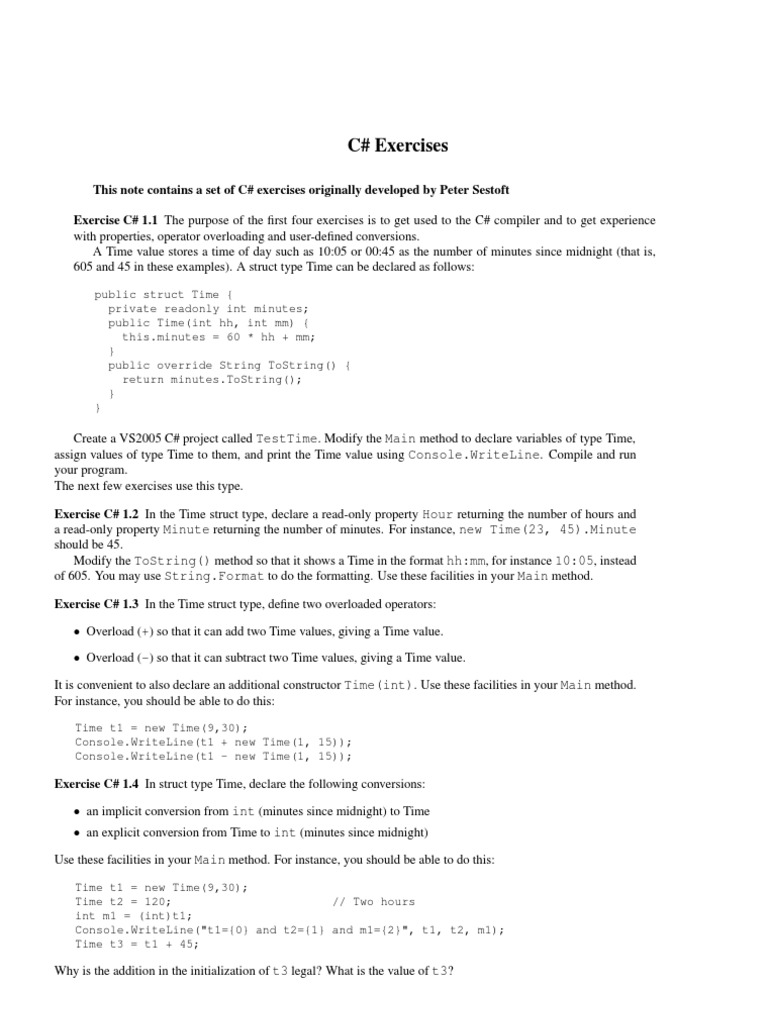 C C Sharp Exercises C Sharp Programming Language Method Computer Programming 9376