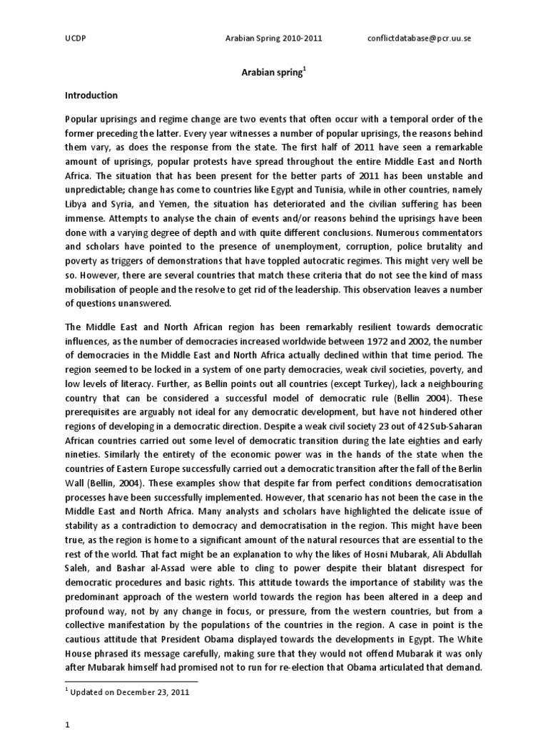 Understanding the Arab Spring 2011 | PDF