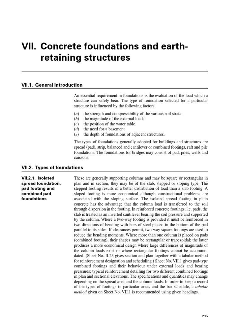 Chapter 7 Concrete Foundations and Earth-Retaining Structures | PDF | Home & Garden