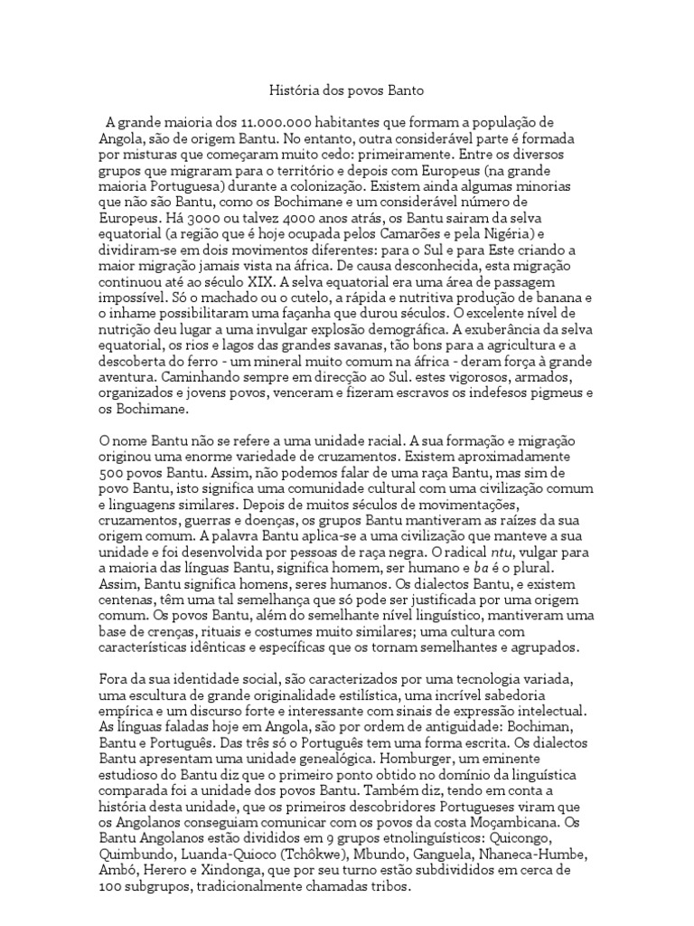 História e Cultura do Povo Bantu | PDF | África | Tempo