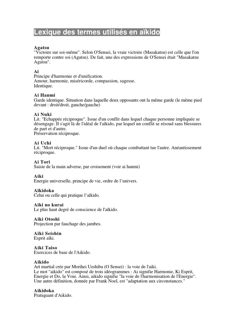 Lexi Que Aikido | PDF | Aïkido | IQ