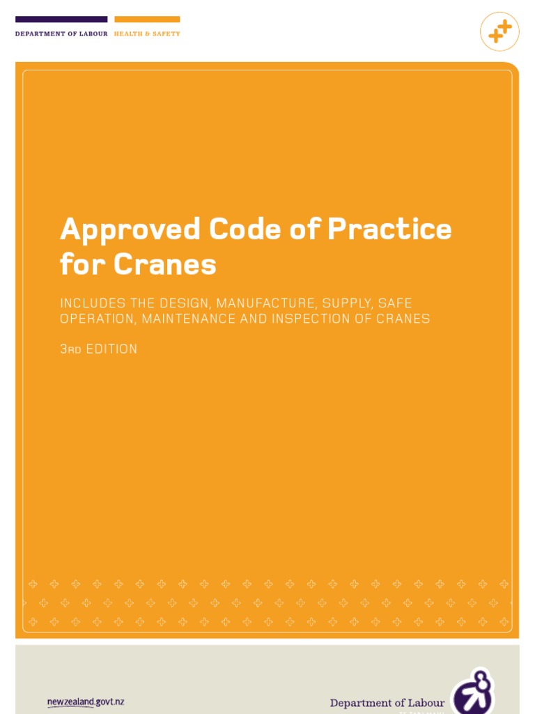 Approved Code of Practice of CRANE NZ | Crane (Machine) | Occupational ...