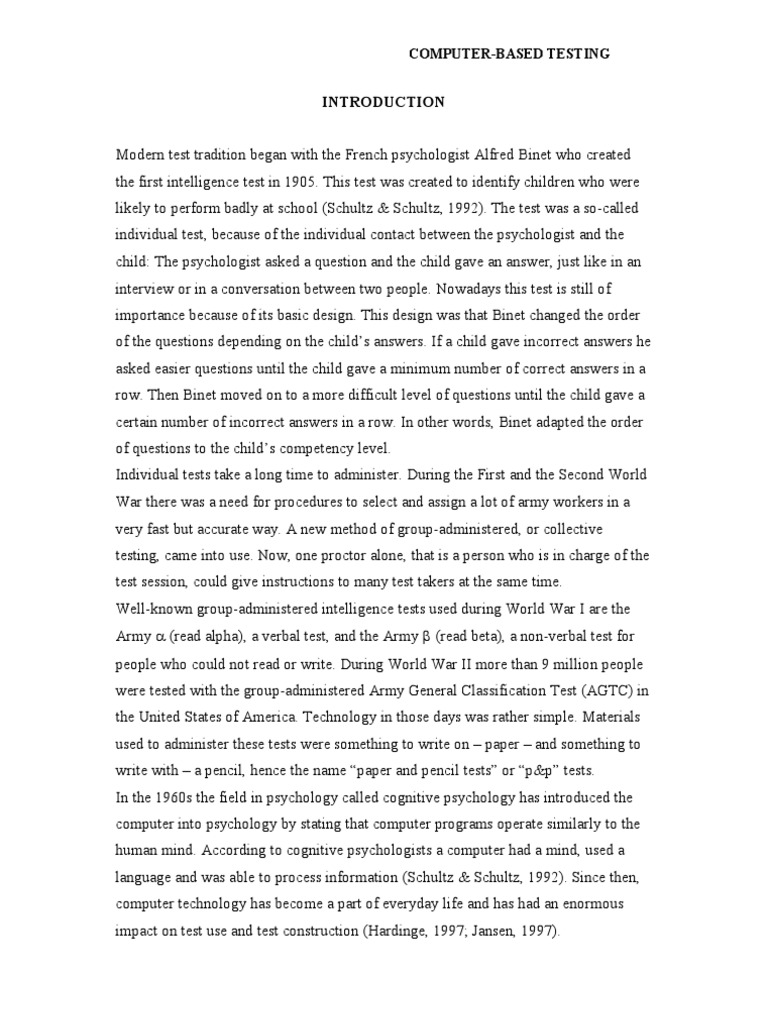 Computer Based Testing PDF | PDF