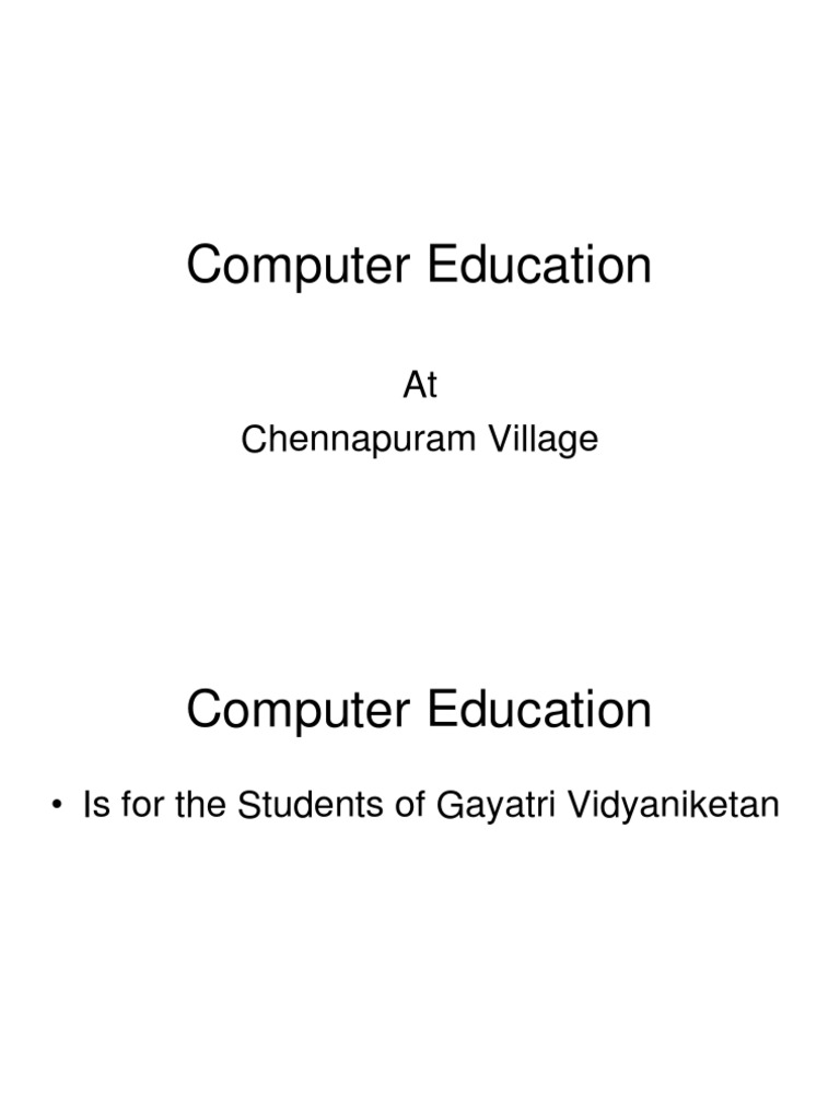 Computer Education For Rural Students Pdf Career Growth Computers