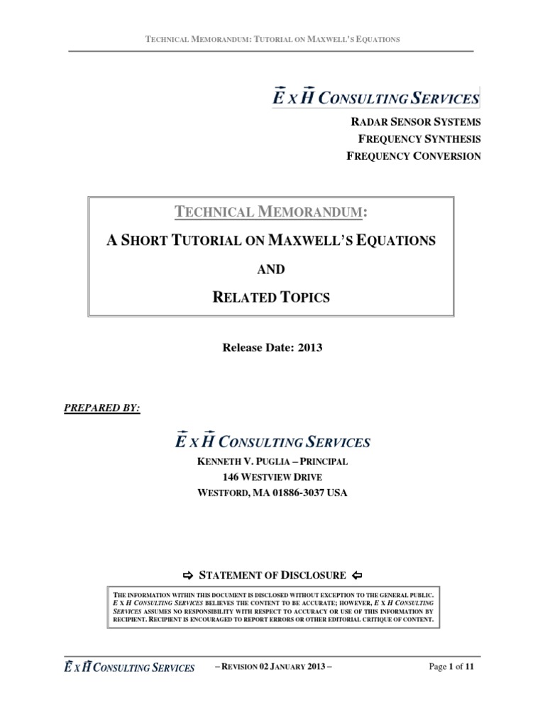 Maxwell's Equations Tutorial | PDF | Divergence | Flux