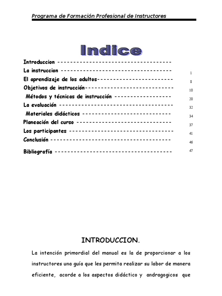 Manual Del Instructor | PDF | Evaluación | Aprendizaje