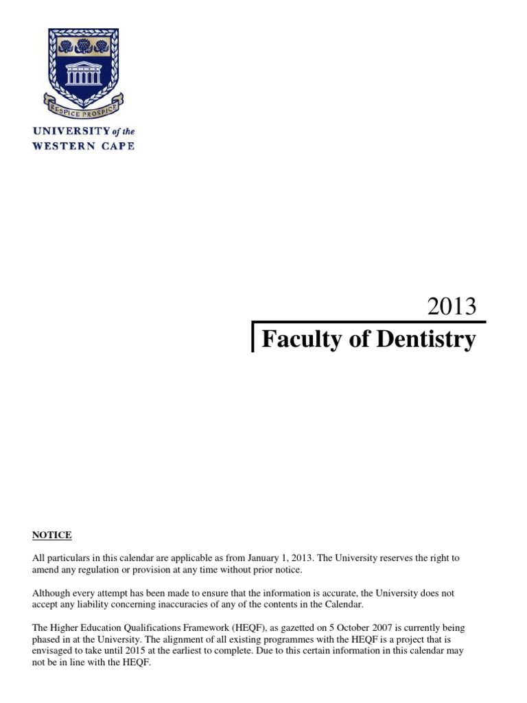 UWC Faculty of Dentistry Yearbook 2013 | PDF | Dental Degree ...