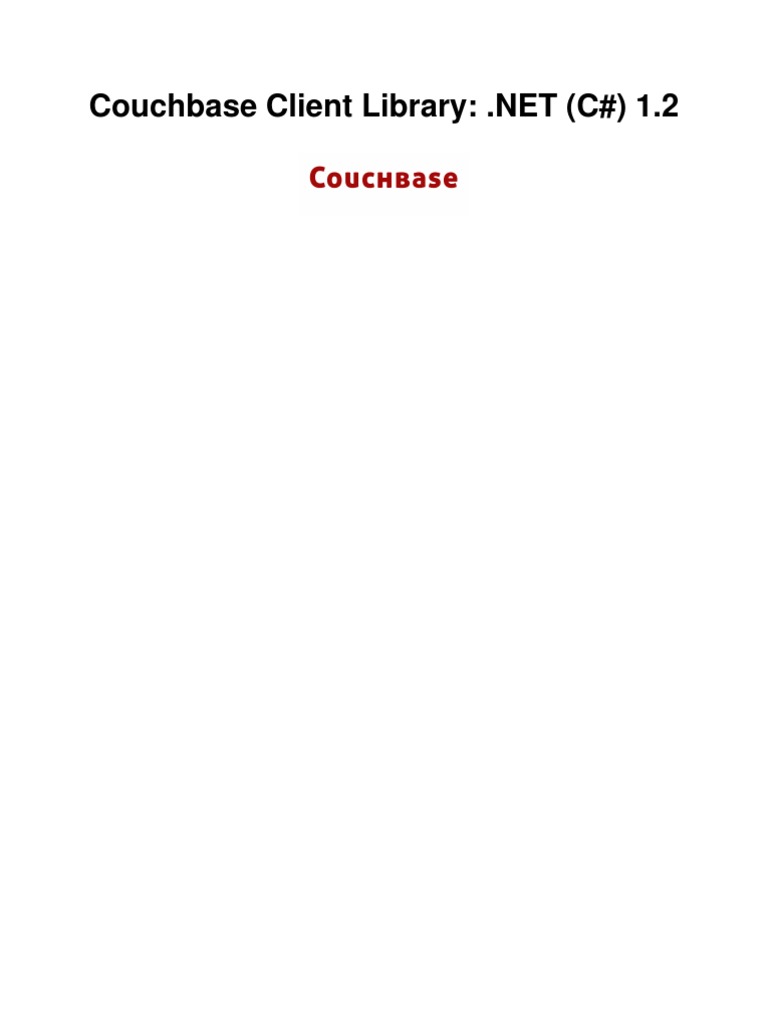 Couchbase SDK Net 1.2 PDF | Download Free PDF | Microsoft Visual Studio | Json