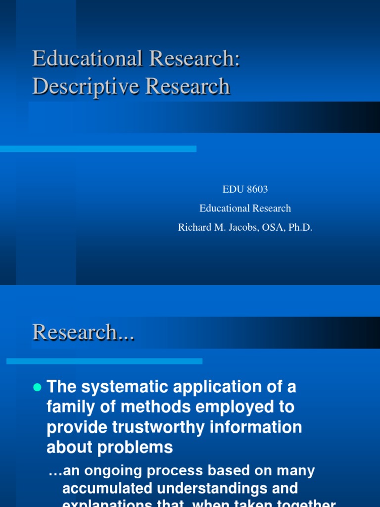 Descriptive Research | PDF