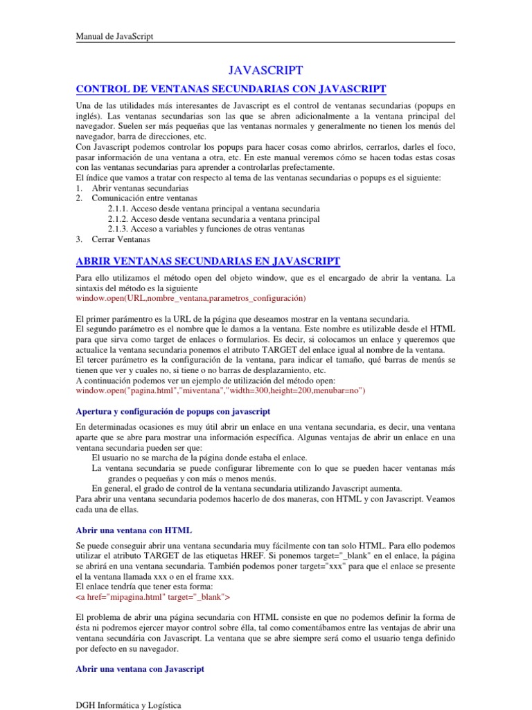 Manual Javascript | PDF | Servidor web | Internet y web