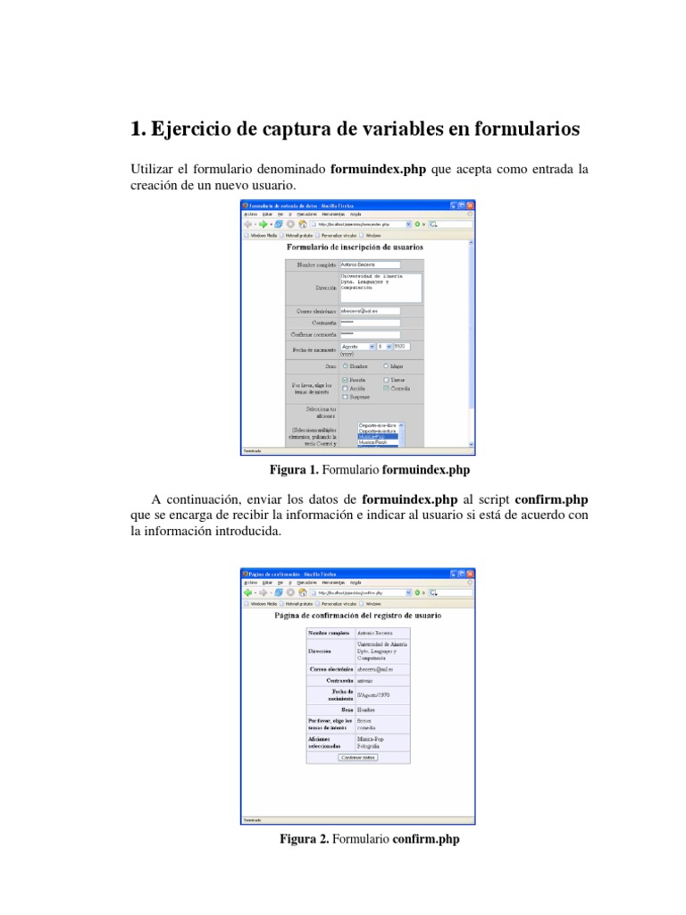Ejercicios PHP | PDF | Autenticación | Tecnología digital