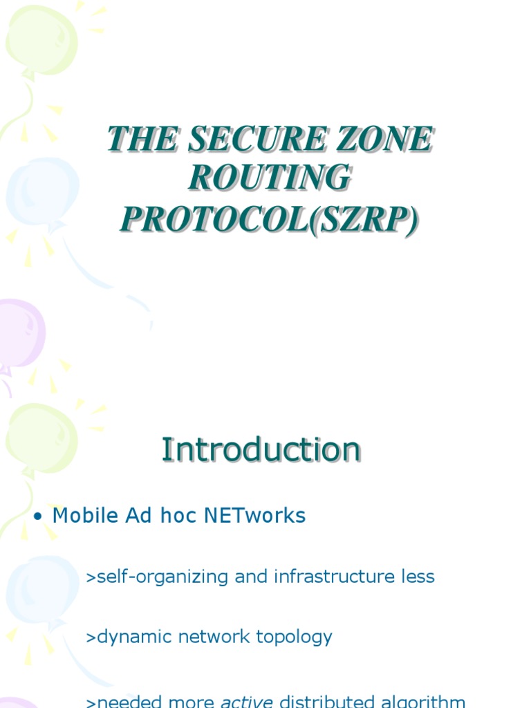 The Secure Zone Routing Protocol (SZRP) 1 | PDF | Routing | Network Packet