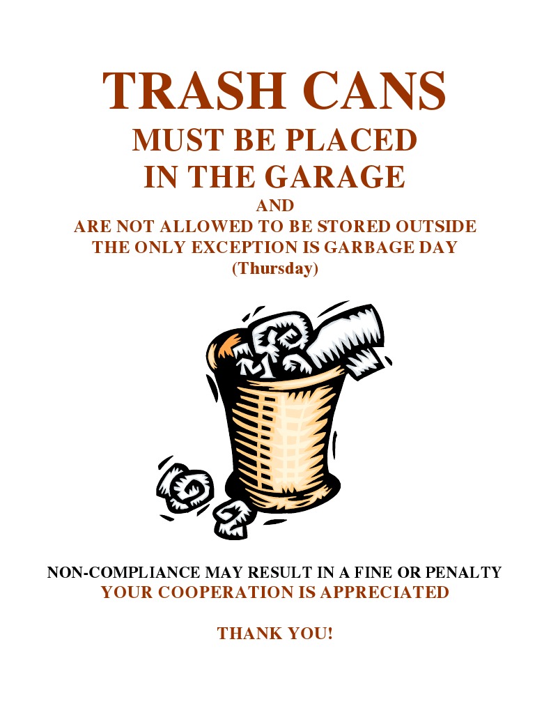 HOA Trash Storage Rules | PDF