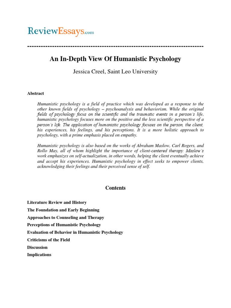 Humanistic Psychology (Psychotherapy) Theory and Method | PDF ...