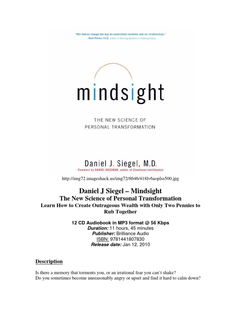 Daniel J Siegel - Mindsight | PDF | Nervous System | Cognitive Science