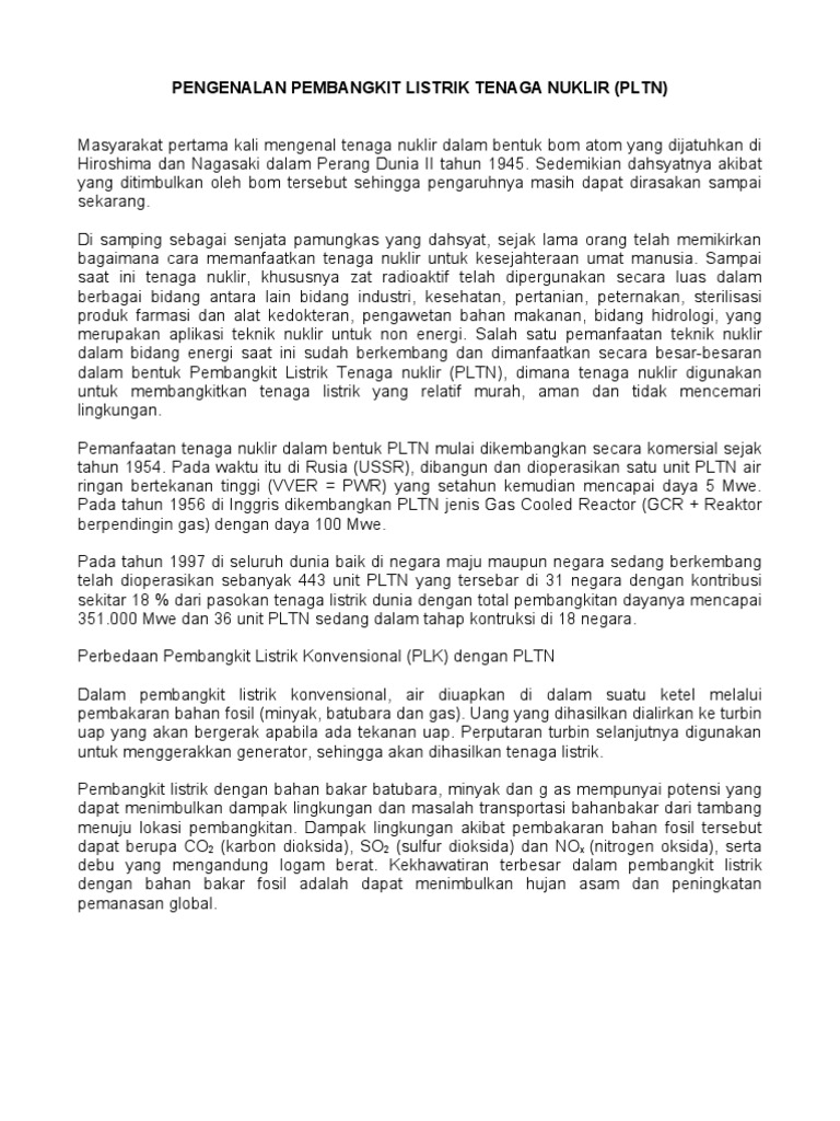 Pengenalan PLTN | PDF
