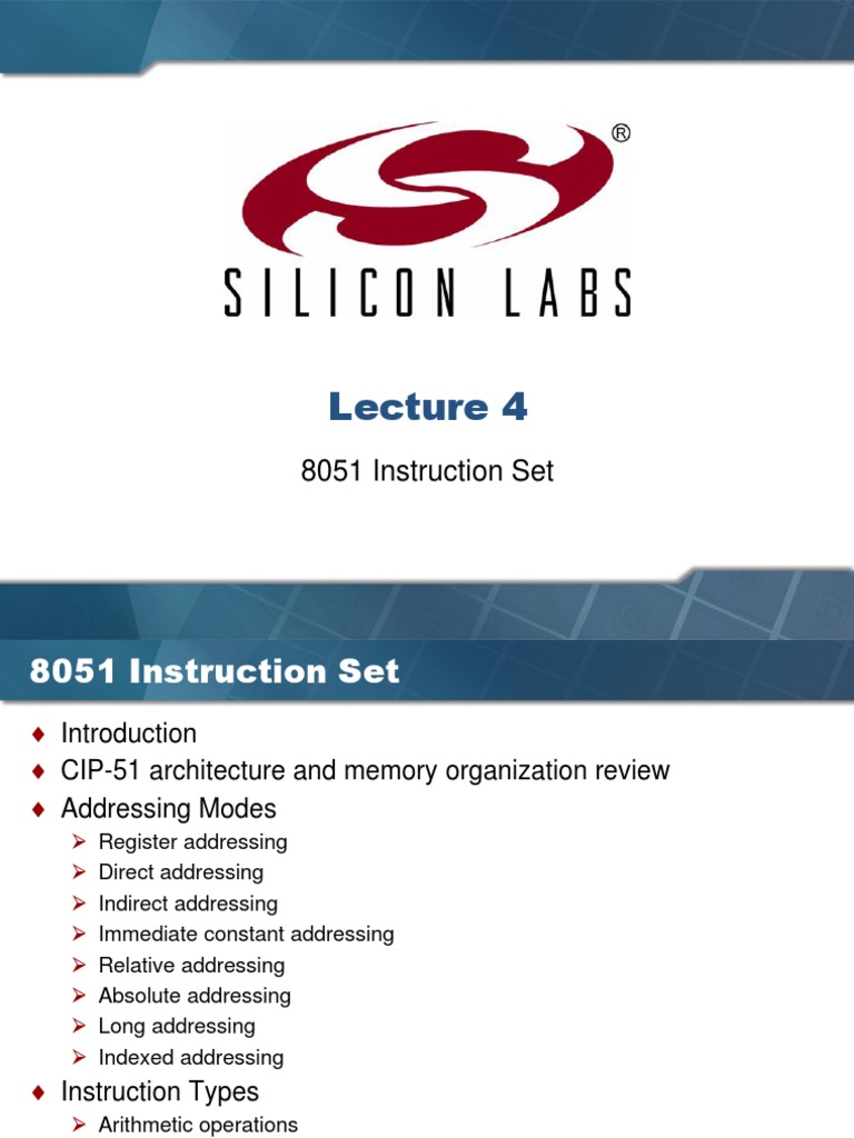 8051 Instruction Set Rv01 | PDF | Areas Of Computer Science | Electronic Engineering