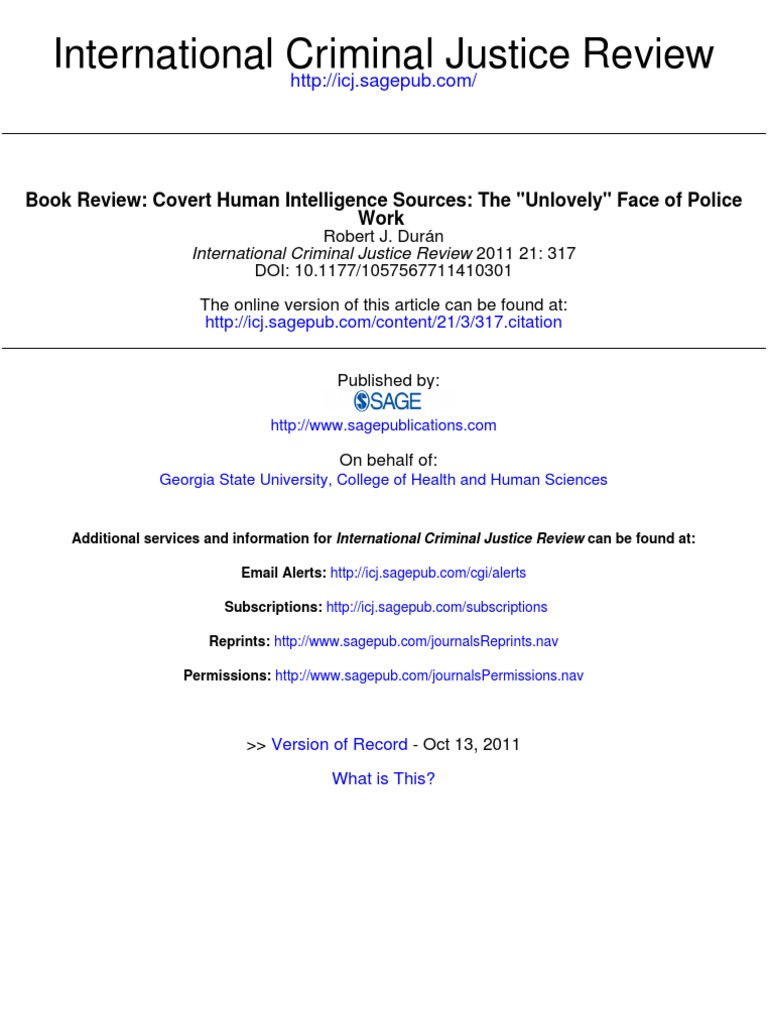 Book Review: Covert Human Intelligence Sources | PDF | Victimology ...