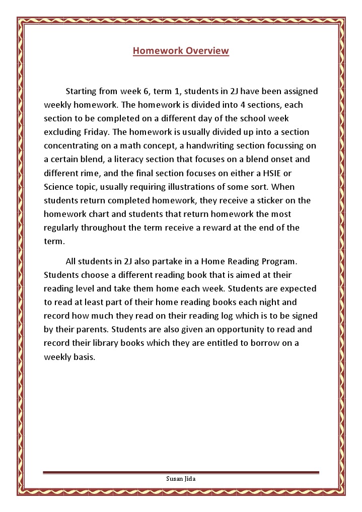 Homework Overview | PDF