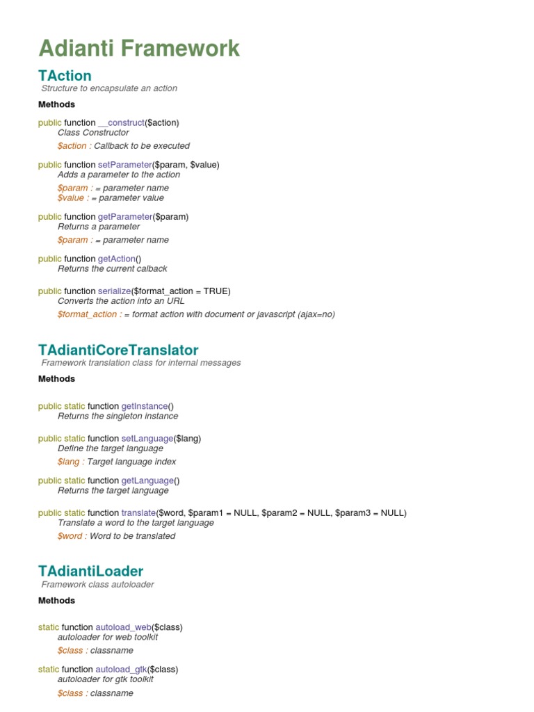 Adianti Framework | PDF | Method (Computer Programming) | Subroutine