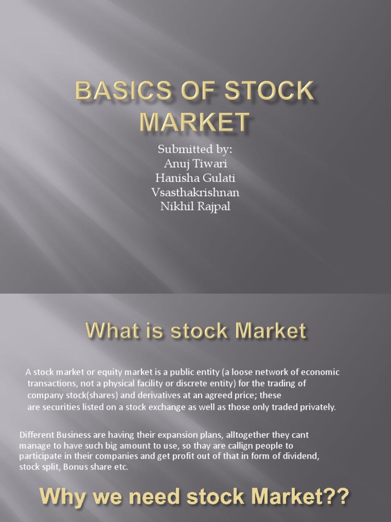 Basics of Stock Market | PDF | Order (Exchange) | Stocks