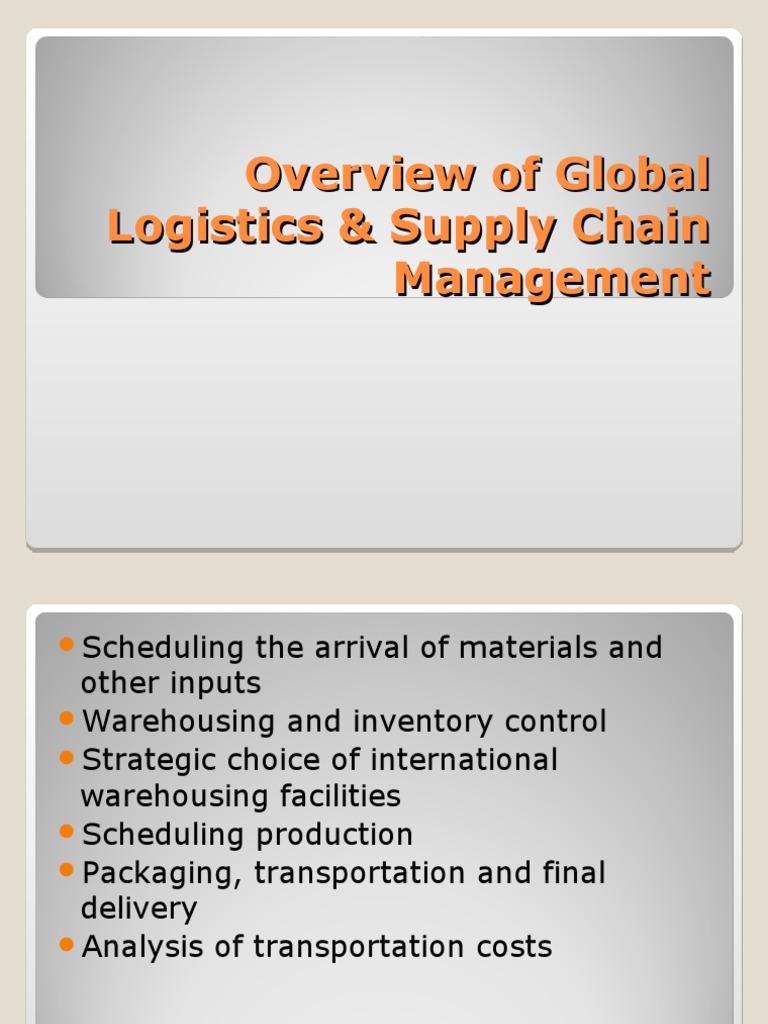 Overview of Global Logistics & SCM | PDF